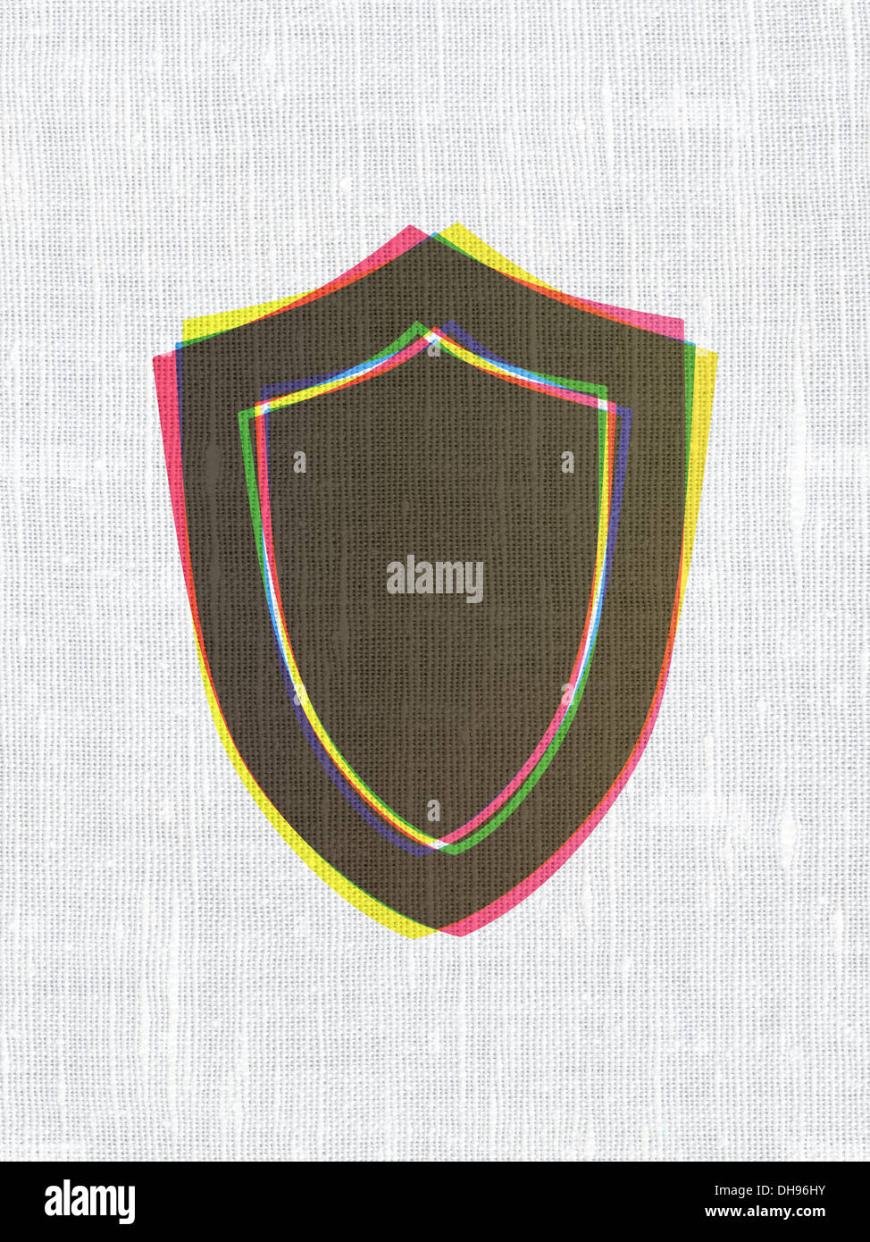 Protection concept: Shield on fabric texture background Stock Photo - Alamy