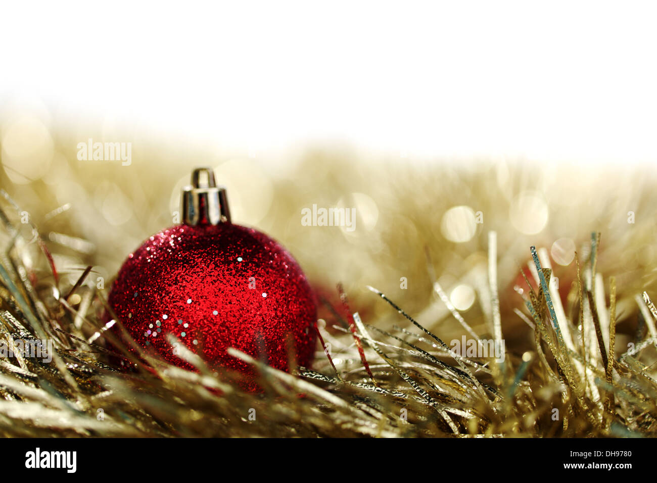 red christmas ball on holiday background Stock Photo - Alamy