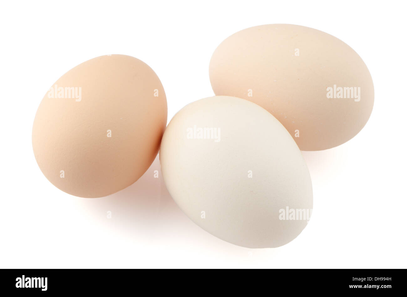 Three eggs isolated on white background Stock Photo - Alamy