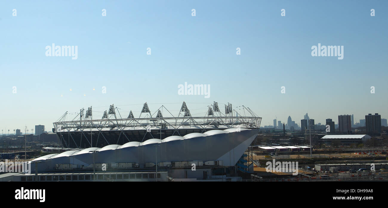 The London Olympic Park Olympic Stadium and Orbit tower at Olympic Park ...