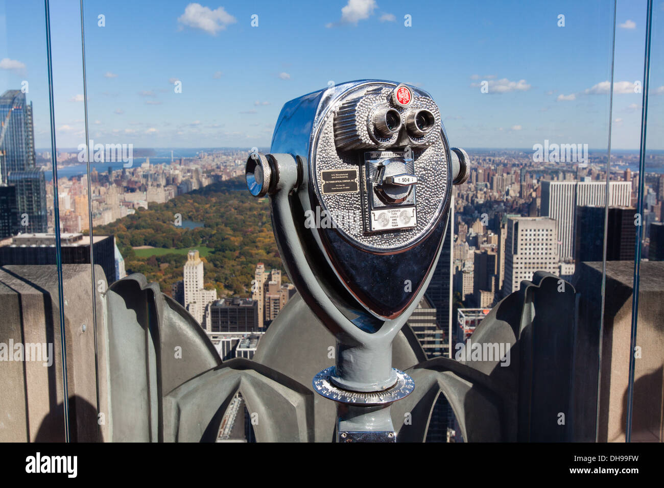 View from the Top of the Rock looking over Central Park, Rockefeller ...
