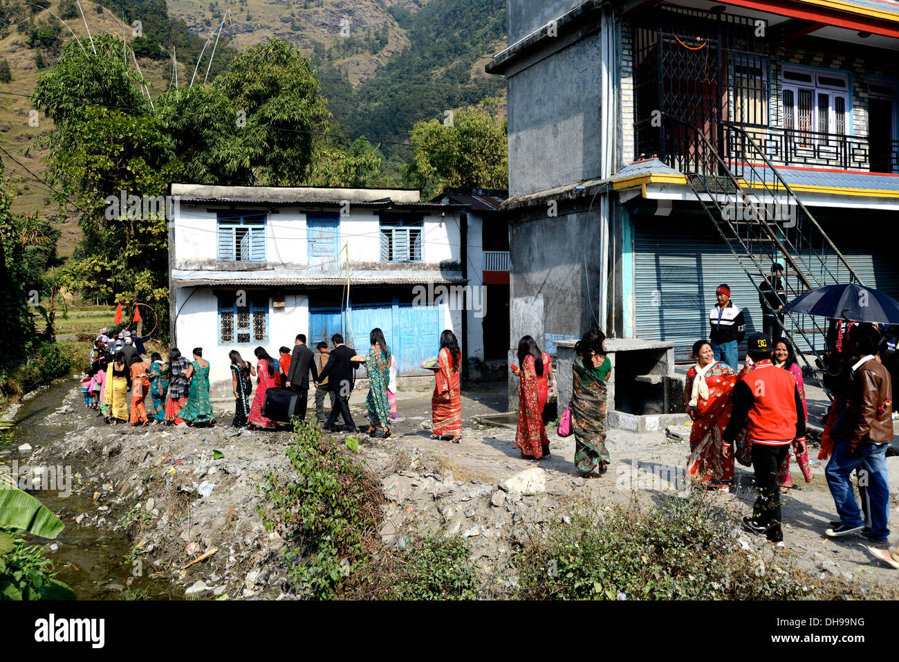 wedding in rural village Pokhara valley Nepal Stock Photo - Alamy