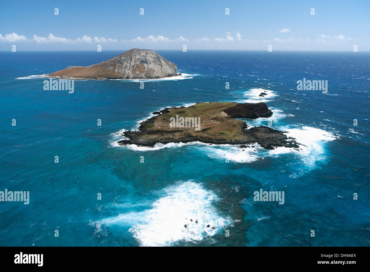 Hawaii, Oahu, Rabbit Island View From Above On The Eastern Shore Stock ...