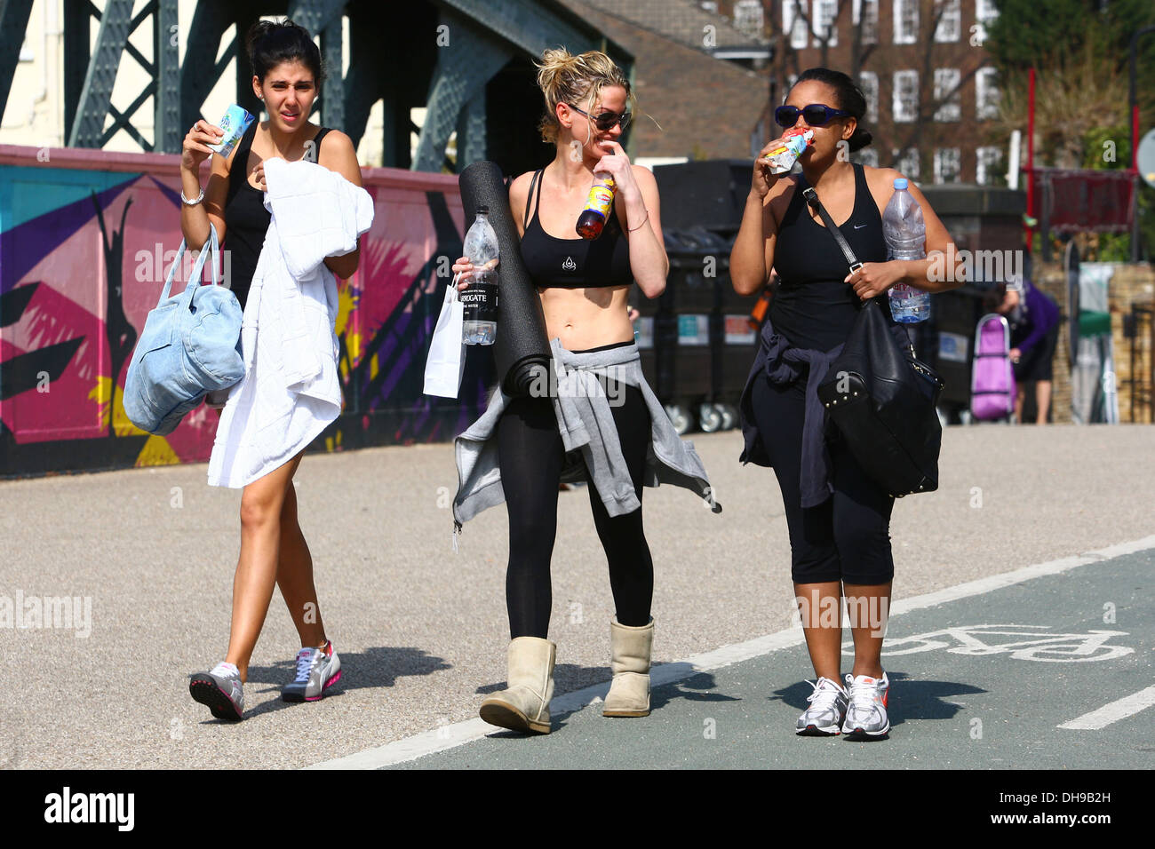 On national cleavage day Sarah Harding walks around North London with ...