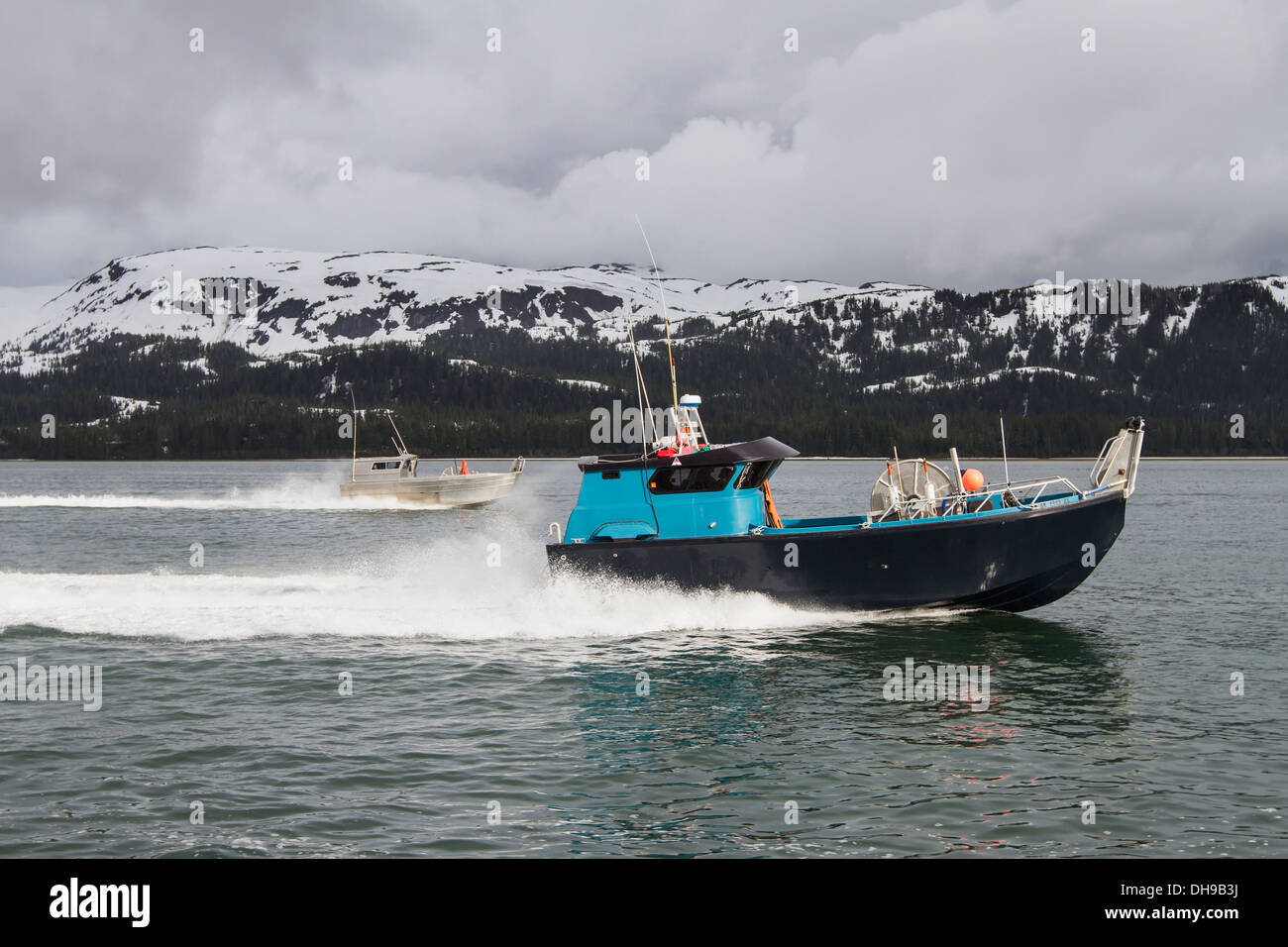 A Blue Bowpicker Built By Freddy's Marine Cruises On Step As It Heads ...