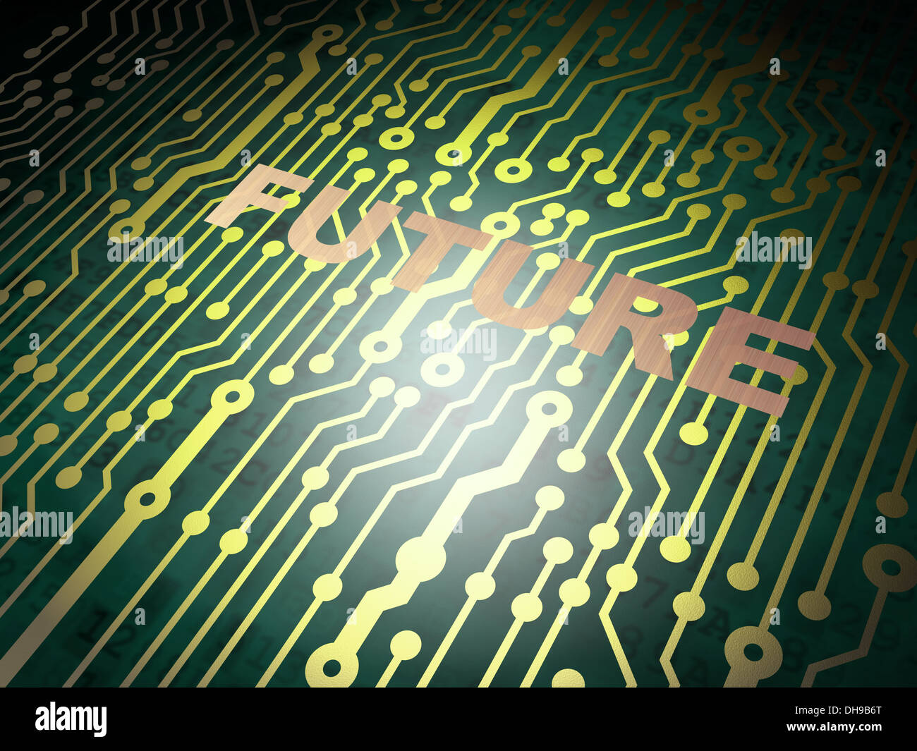 Timeline concept: circuit board with Future Stock Photo - Alamy