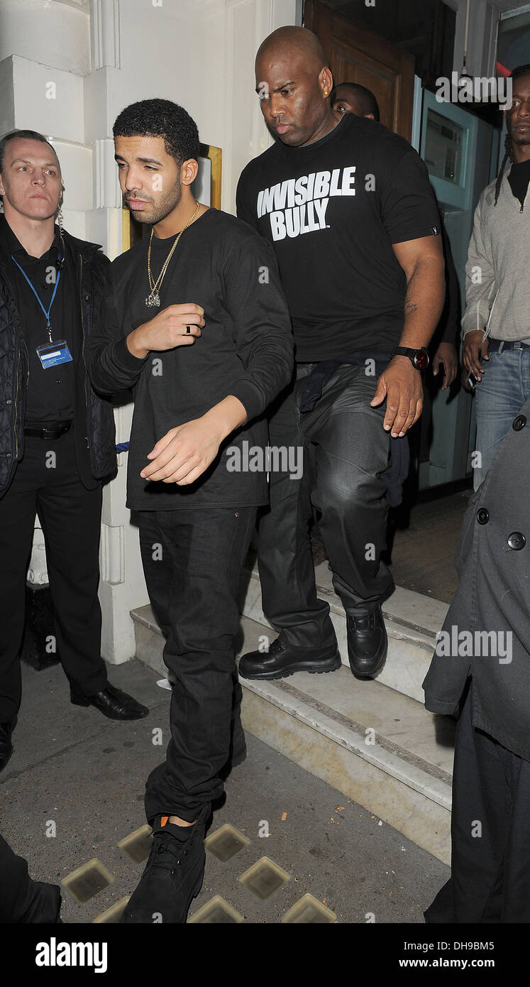 Drake leaving Low Club in Mayfair at 3.30am. London, England - 28.03.12 ...