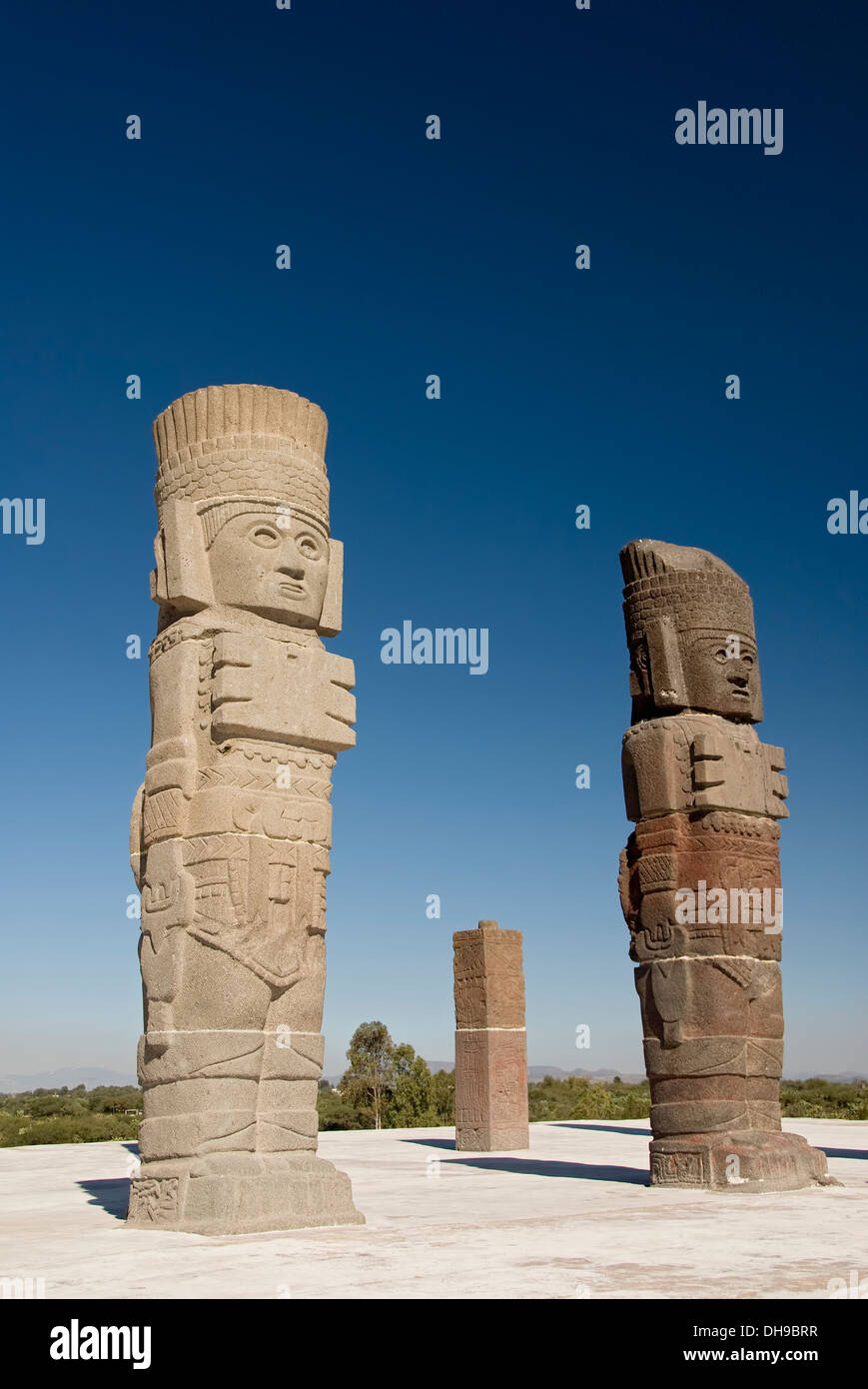 Statues in the archaeological zone of Tula; Tula de Allende, Hidalgo ...