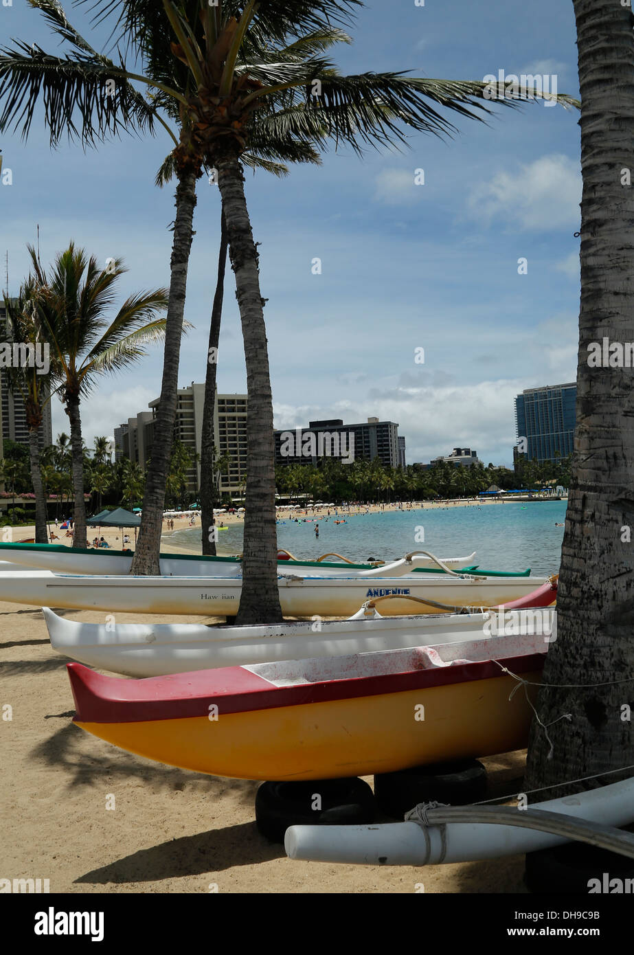 The Beach at Waikiki Stock Photo - Alamy