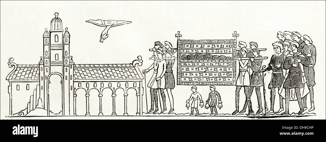 Anglo Saxon Britain. Funeral procession of Anglo-Saxon King Edward the ...