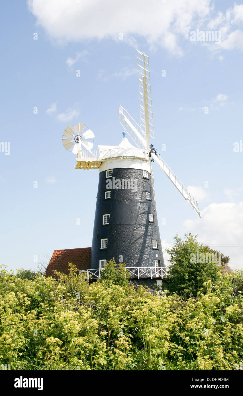 Tower WindMill (NT) Burnham Overy Norfolk England UK Stock Photo - Alamy