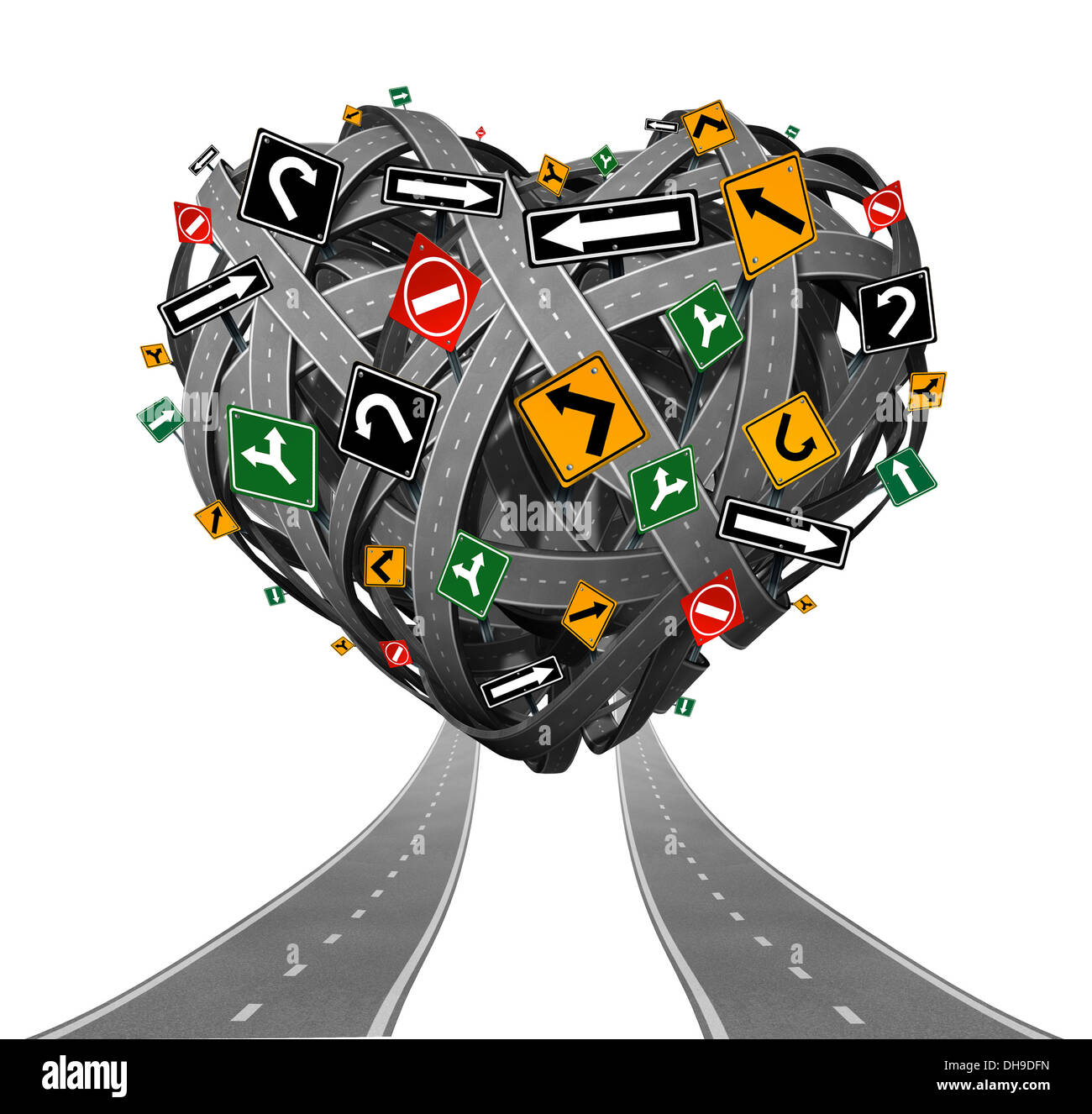 Confusing road signs Cut Out Stock Images & Pictures - Alamy