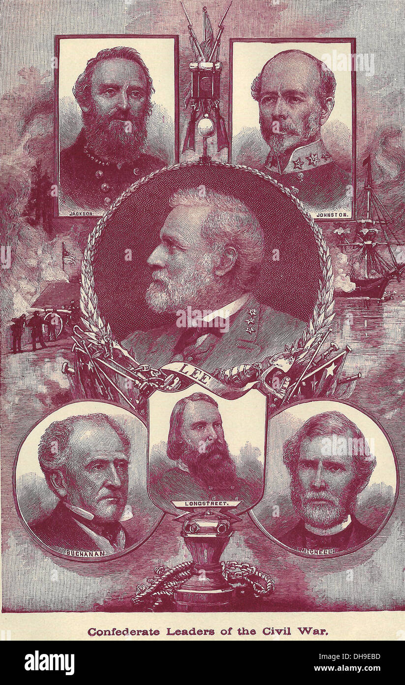 Confederate Leaders of the USA Civil War Stock Photo - Alamy