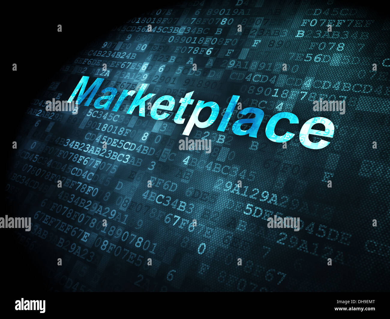Advertising concept: Marketplace on digital background Stock Photo - Alamy