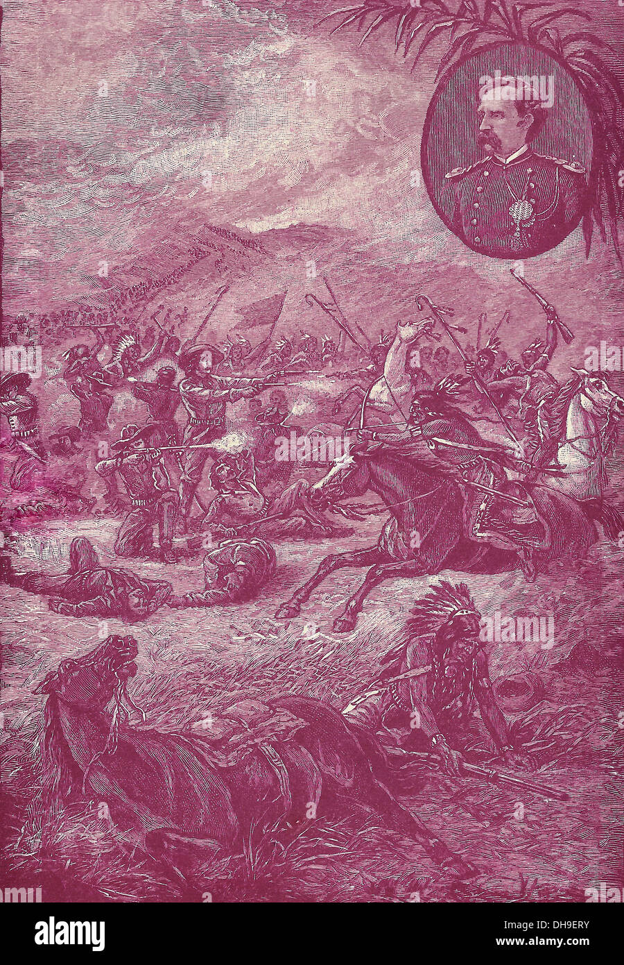 Death of General George A Custer - Battle of Little Big Horn Stock ...