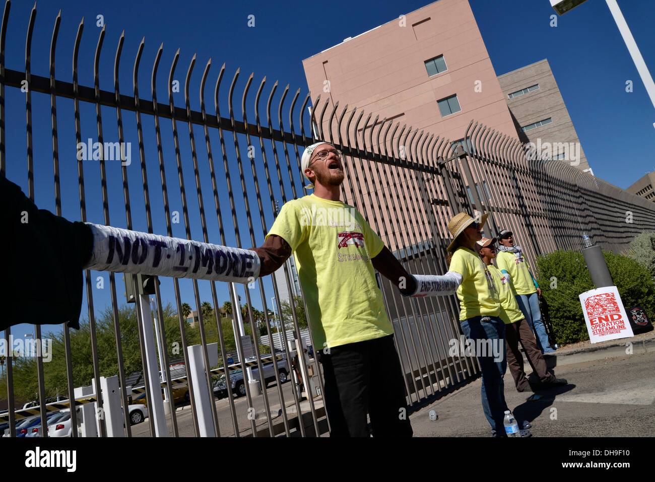 Protesters block the entrance to the federal courthouse in protest of ...