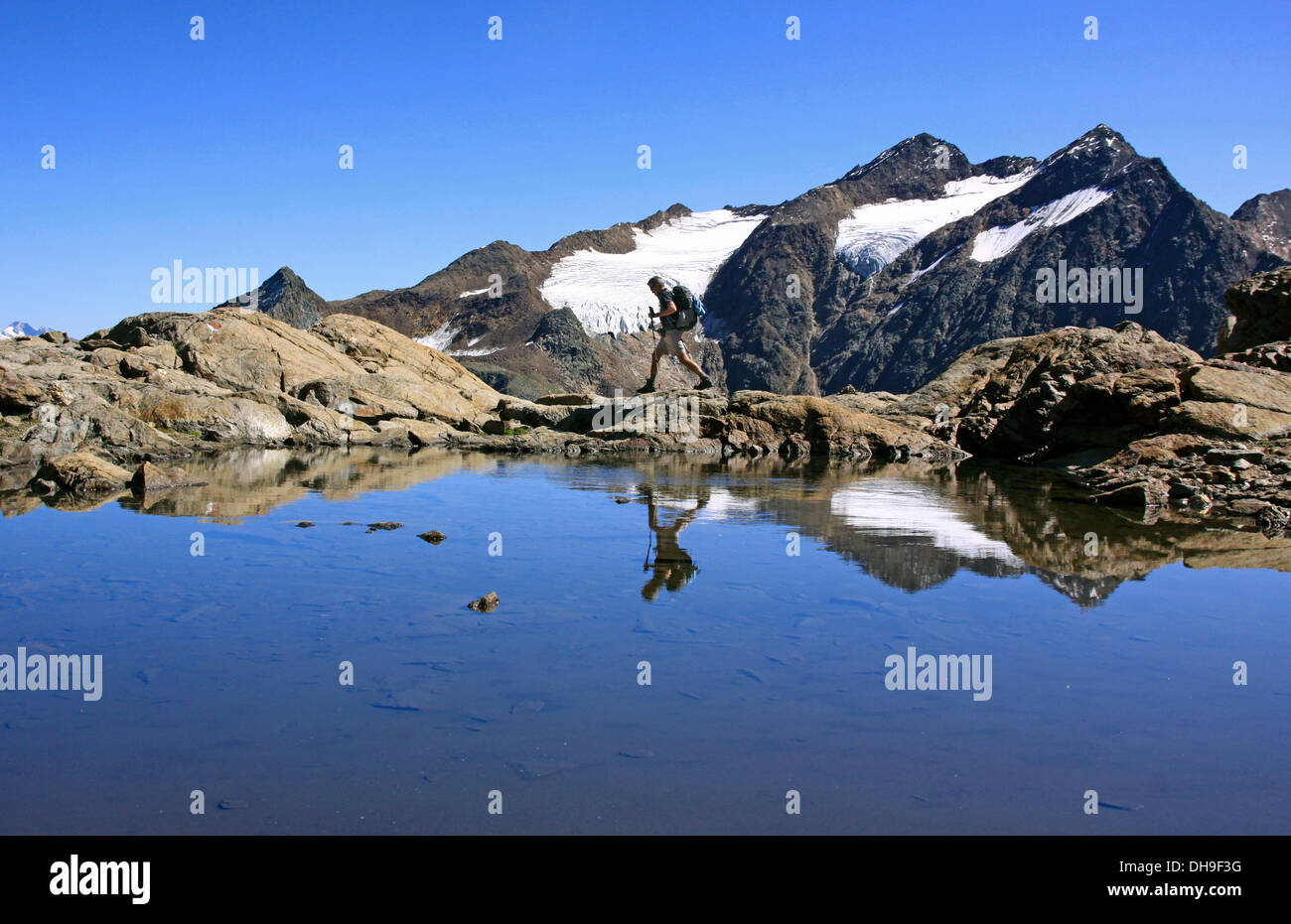 Walker in landscape rucksack hi-res stock photography and images - Alamy