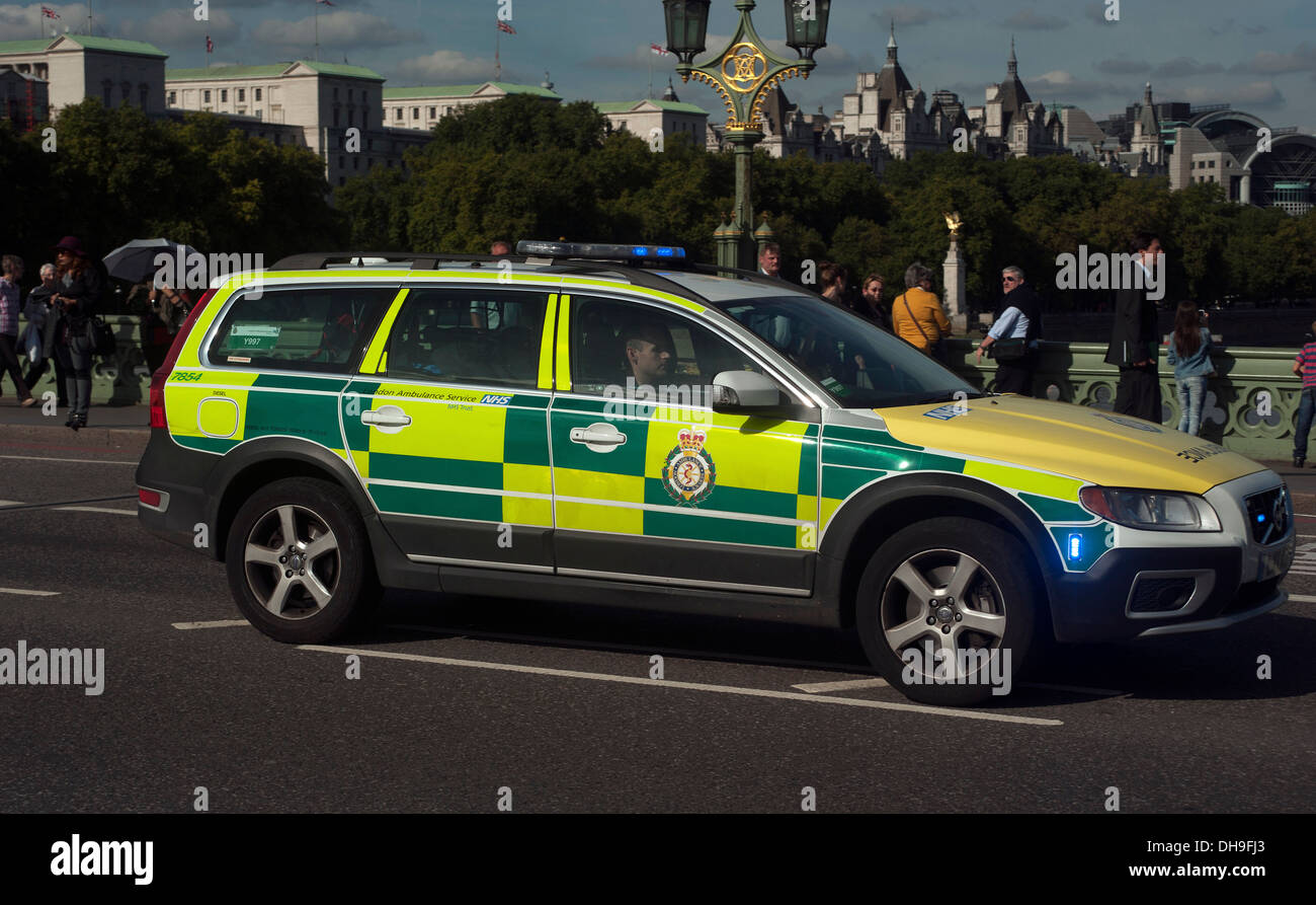 London Police car on call, Westminster Bridge, London, England, United ...