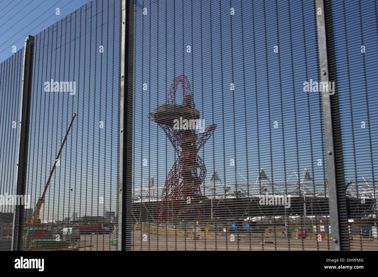 The London Olympic Park Olympic Stadium and Orbit tower at Olympic Park ...