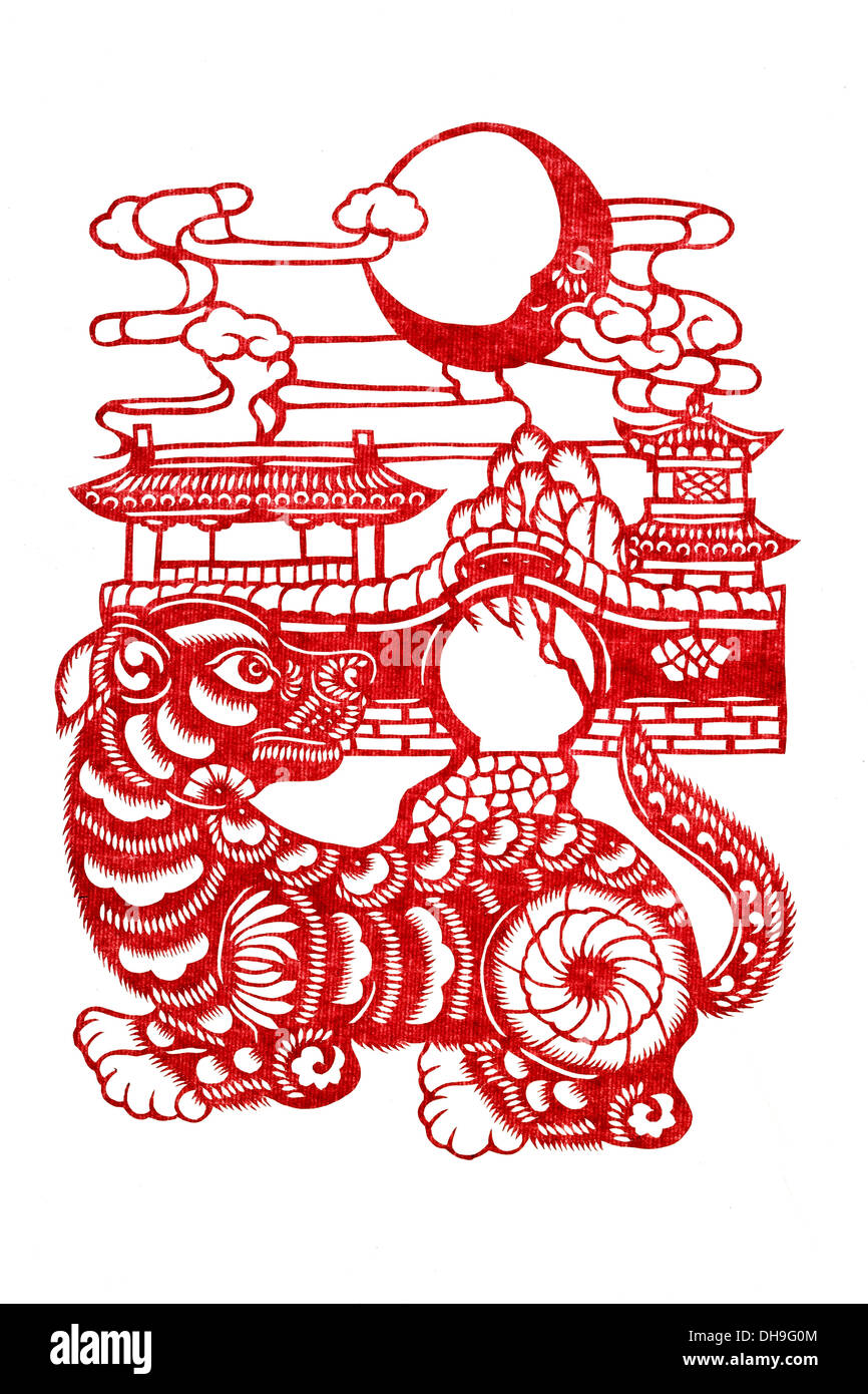 Paper cut zodiac tiger Stock Photo - Alamy