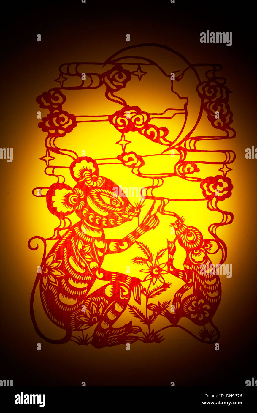 Paper cut zodiac rat Stock Photo - Alamy