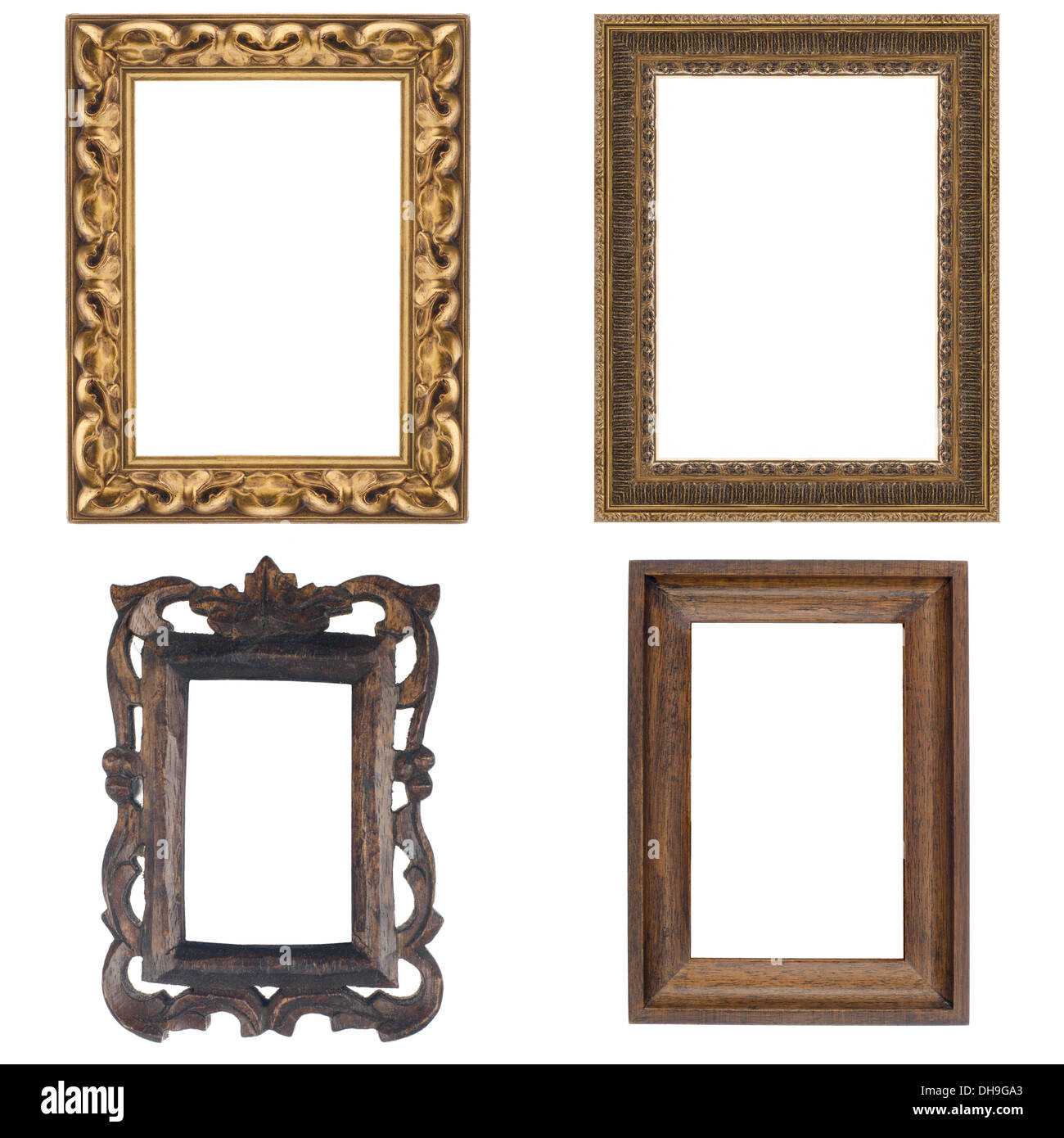Four picture frames isolated on white background Stock Photo - Alamy