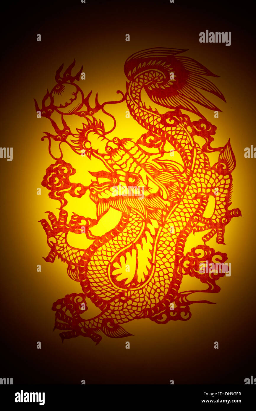 Paper cut zodiac dragon Stock Photo - Alamy