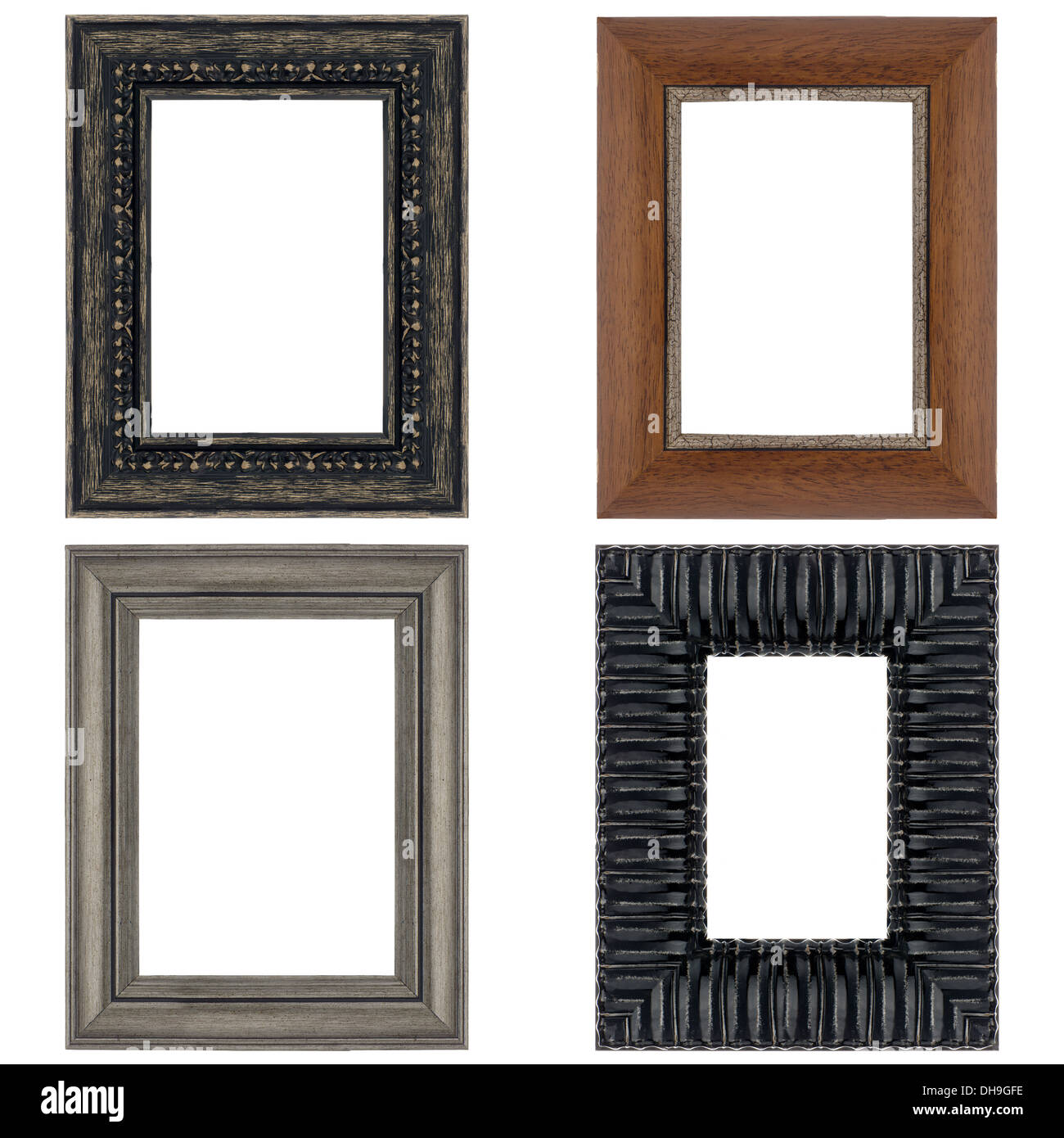 Four picture frames isolated on white background Stock Photo - Alamy