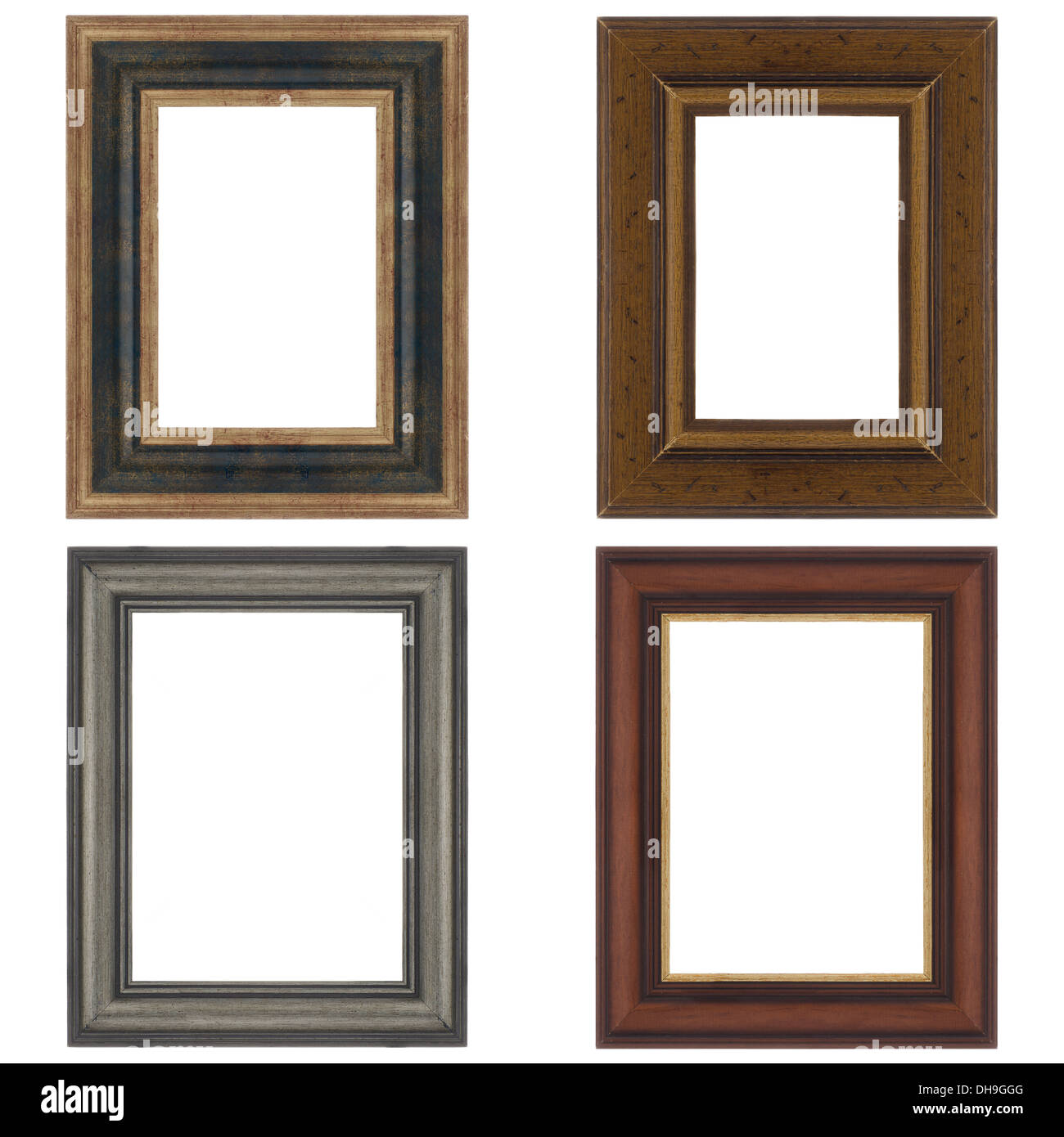 Four picture frames isolated on white background Stock Photo - Alamy
