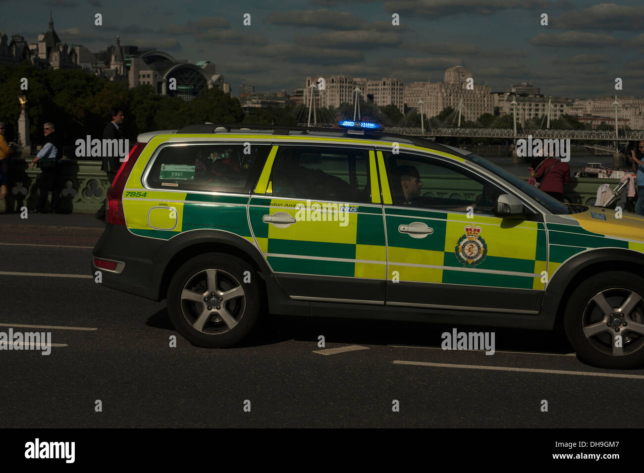 London Police car on call, Westminster Bridge, London, England, United ...
