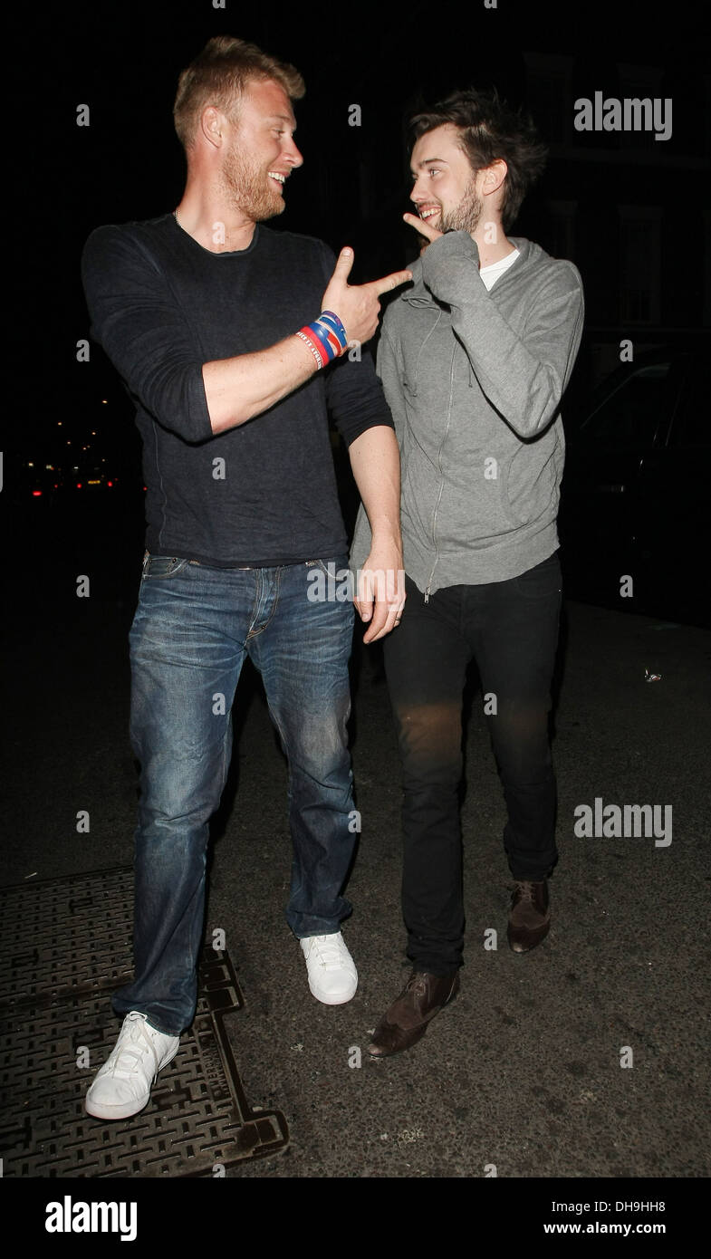Andrew Flintoff aka Freddie Flintoff and Jack Whitehall leave Arts Club ...