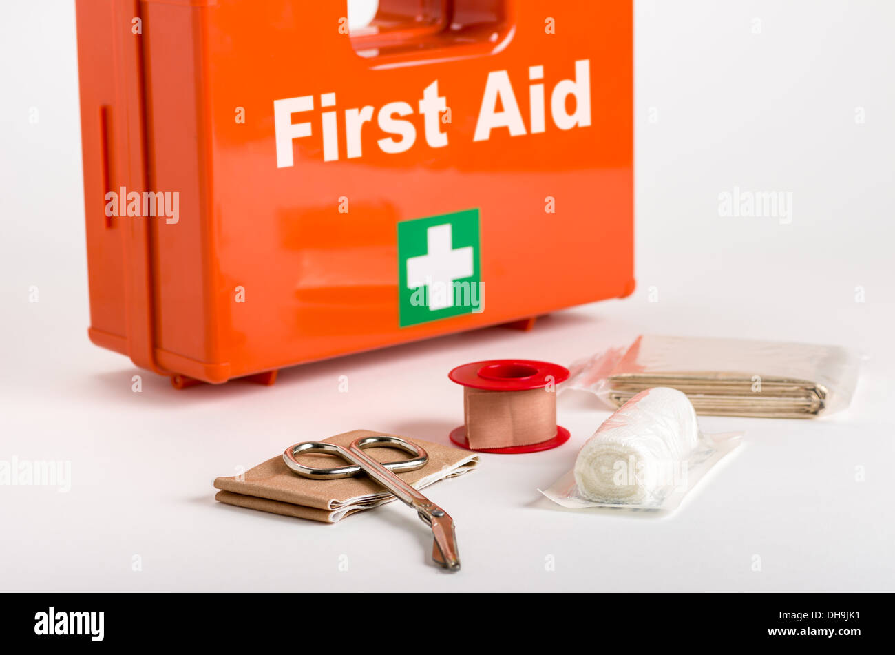 First Aid Kit with dressing material Stock Photo - Alamy