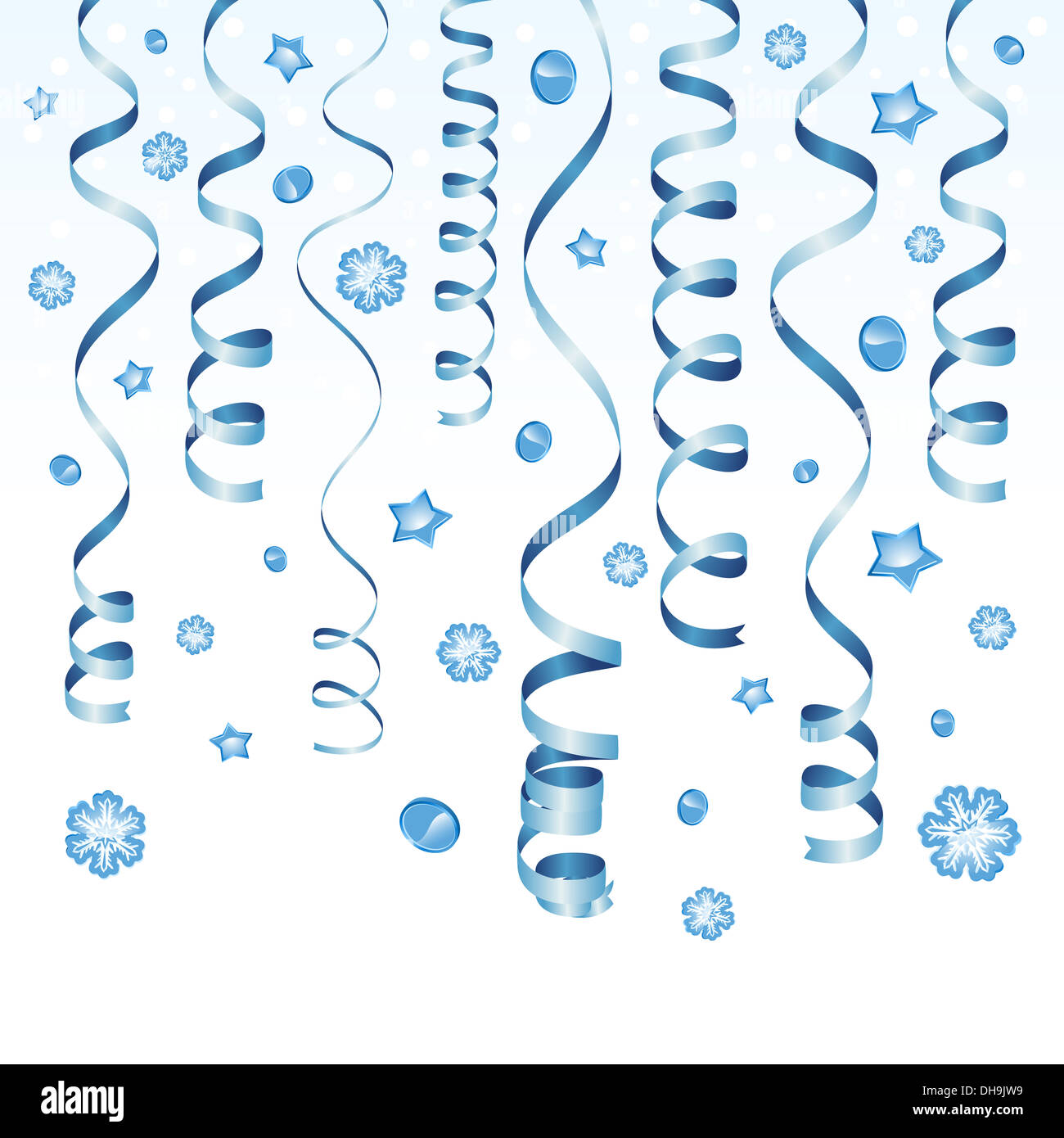 Christmas Background with Streamer and Snowflakes, illustration Stock ...