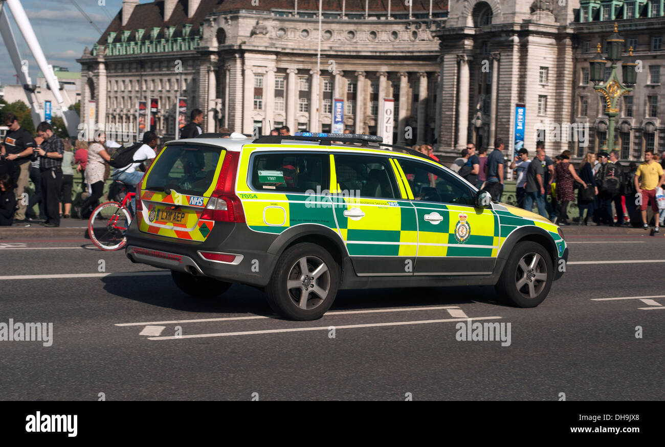 London Police car on call, Westminster Bridge, London, England, United ...