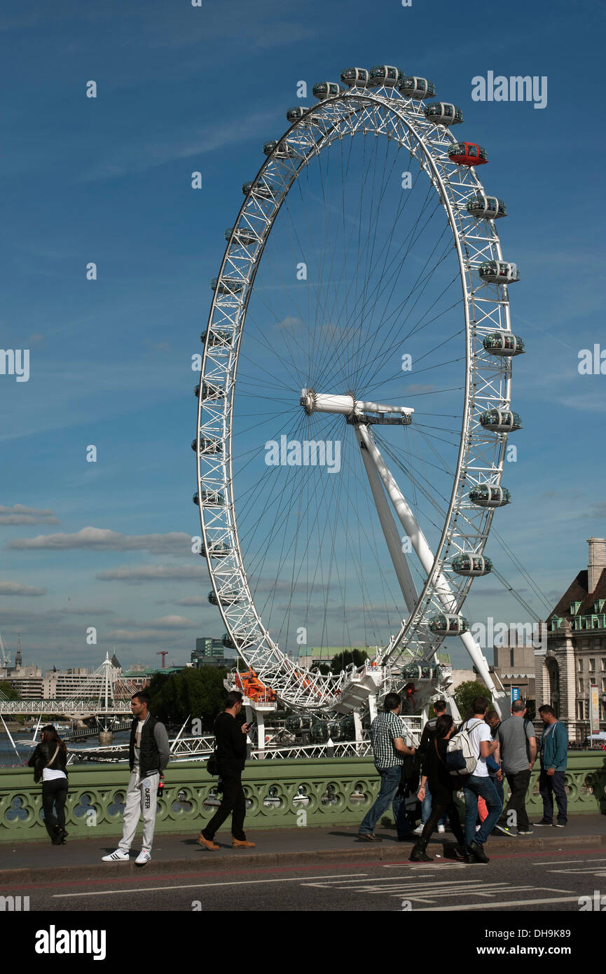The London Eye ferris wheel (Millennium Wheel), South Bank, London ...