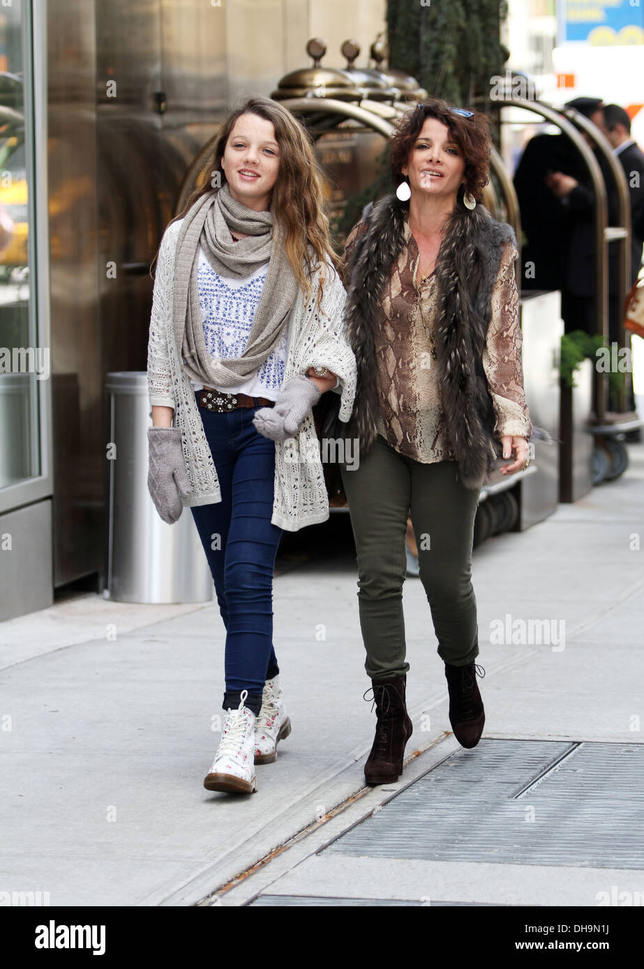 Actress Stefania Owen and her mother leaving their Soho hotel in lower ...