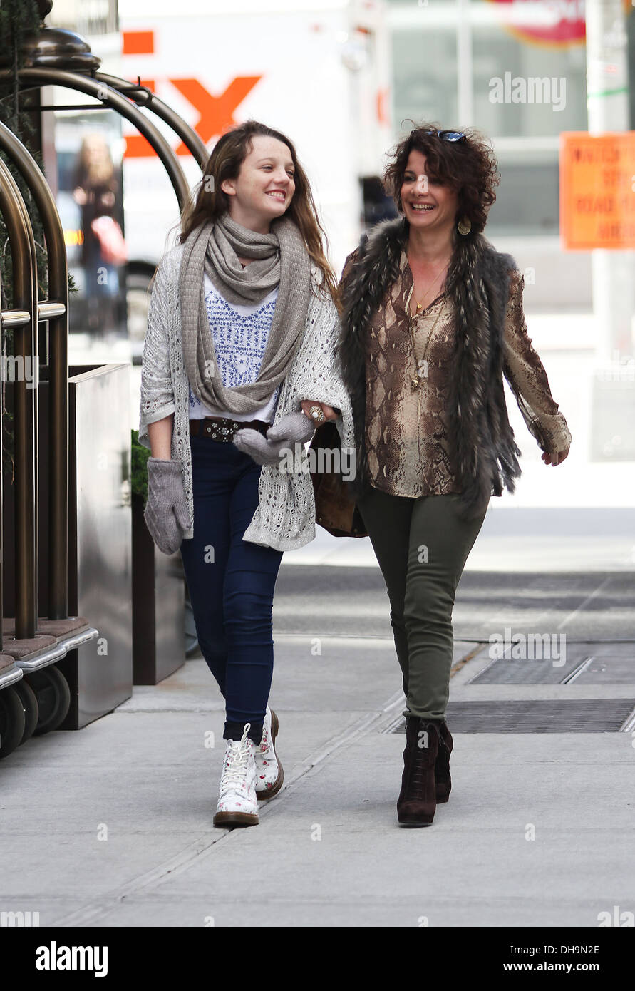 Actress Stefania Owen and her mother leaving their Soho hotel in lower ...
