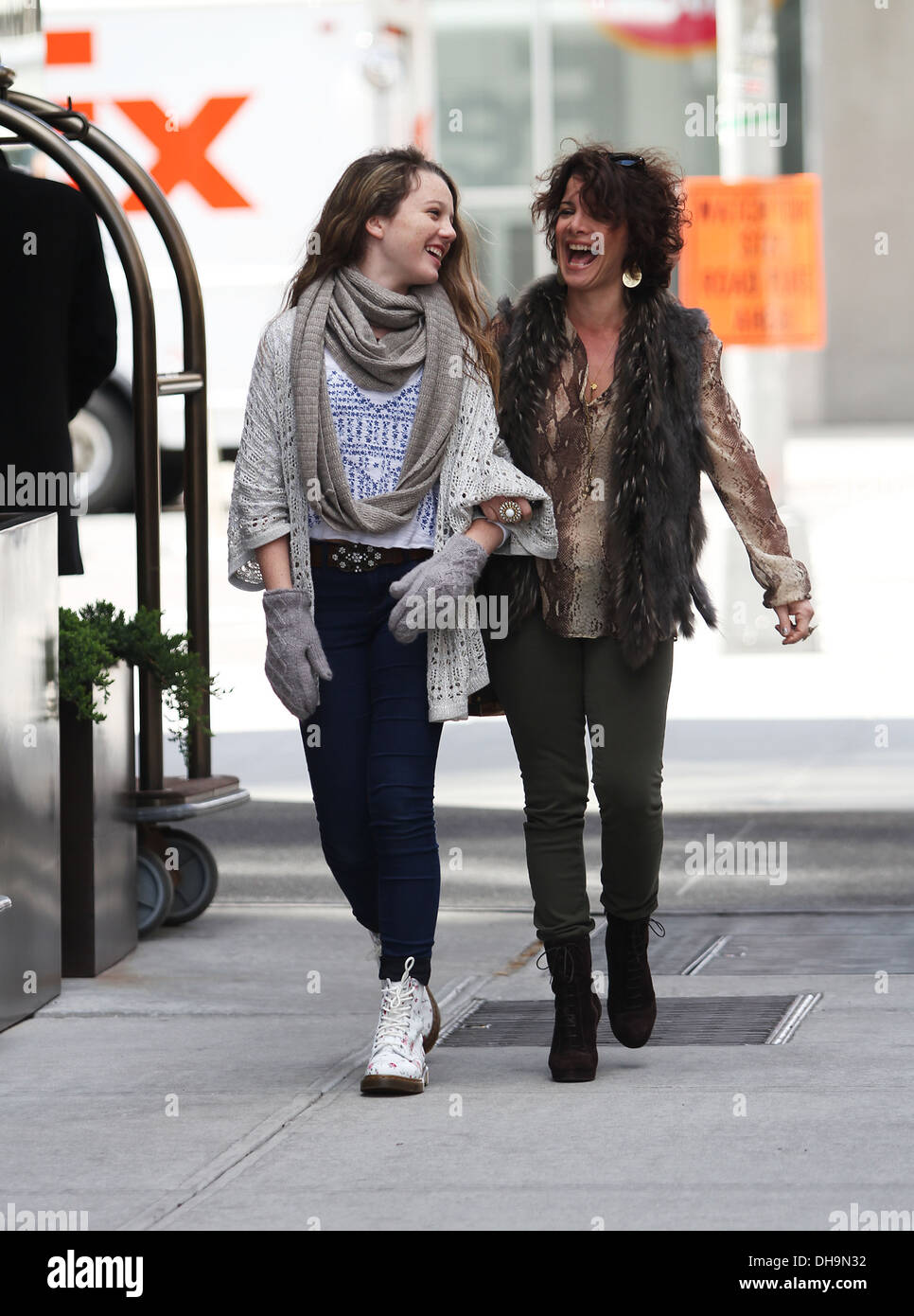 Actress Stefania Owen and her mother leaving their Soho hotel in lower ...