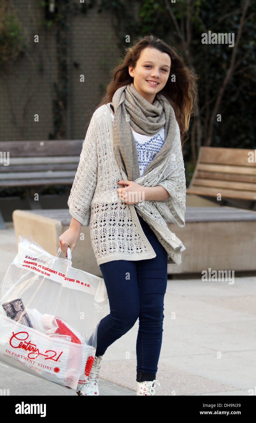 Actress Stefania Owen leaving her Soho hotel in lower Manhattan New ...