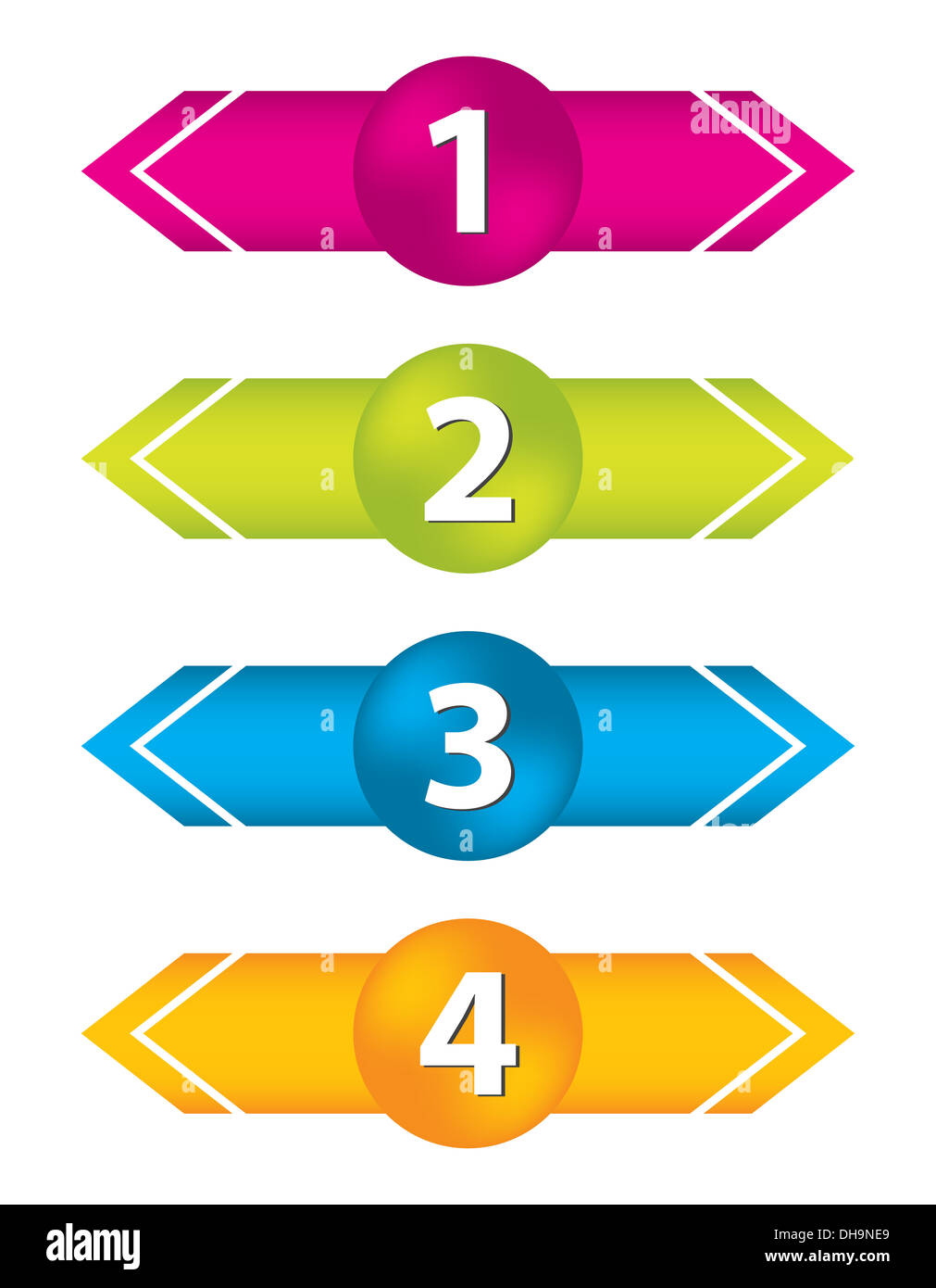 special arrow stickers set with numbered buttons Stock Photo - Alamy