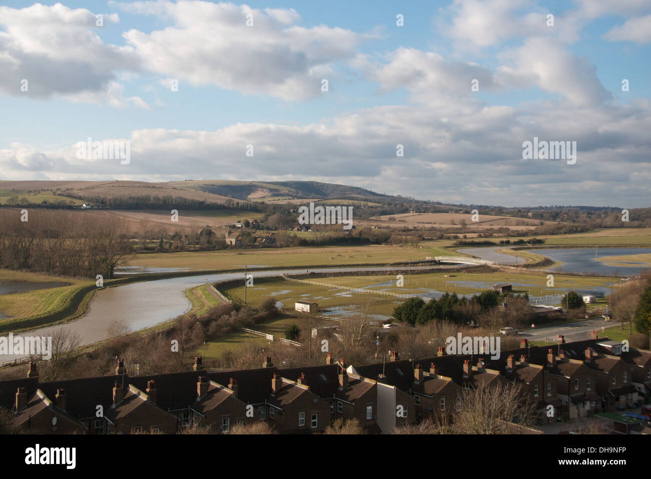 View across the river Adur, from Shoreham cement works, Sussex, UK ...