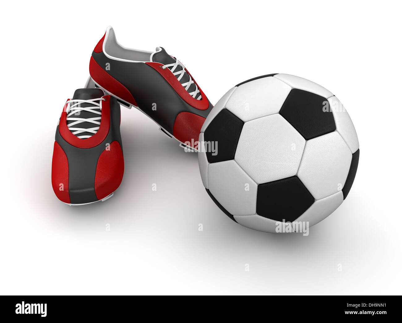 Boot with a soccer ball (clipping path included Stock Photo - Alamy