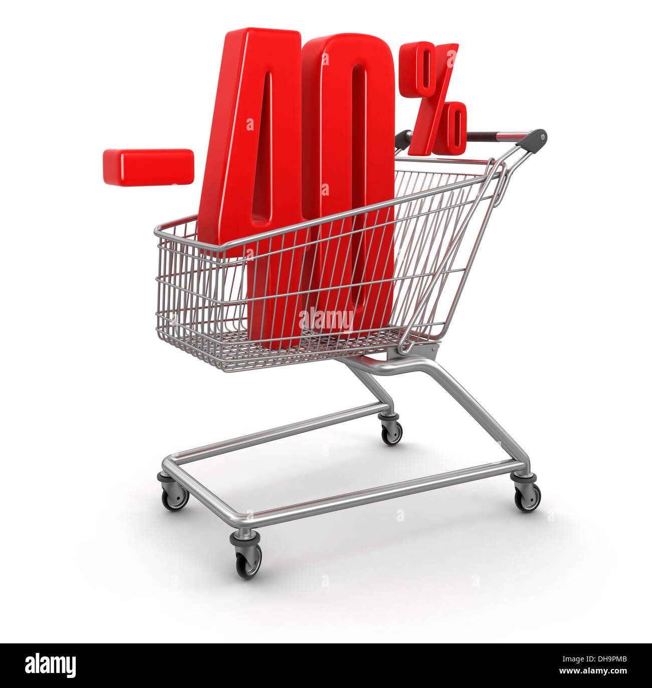 Shopping Cart and -40 percents (clipping path included Stock Photo - Alamy