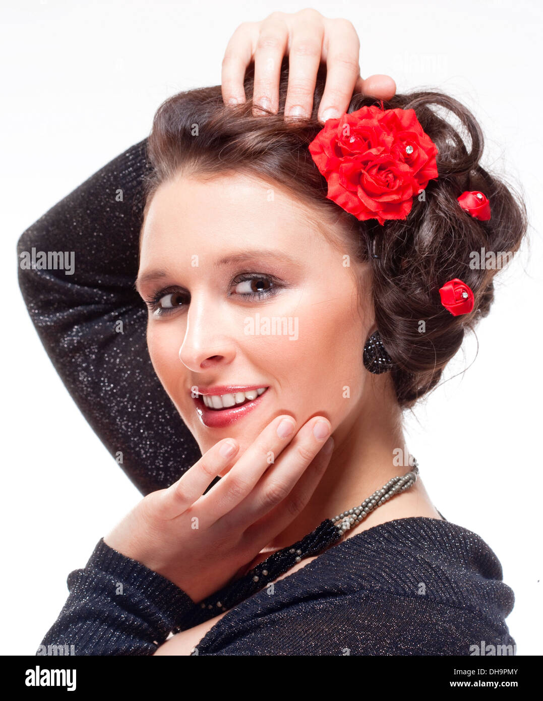 Portrait of Opera Singer in her Stage Dress - Isolated on White Stock ...