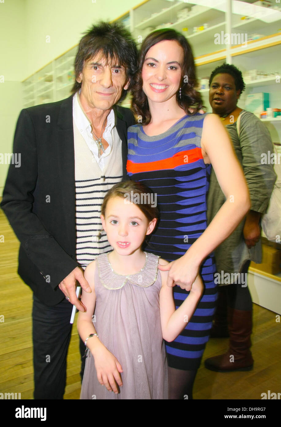 Ronnie Wood Sally Humphreys Damien Hirst Exhibition Private View at ...