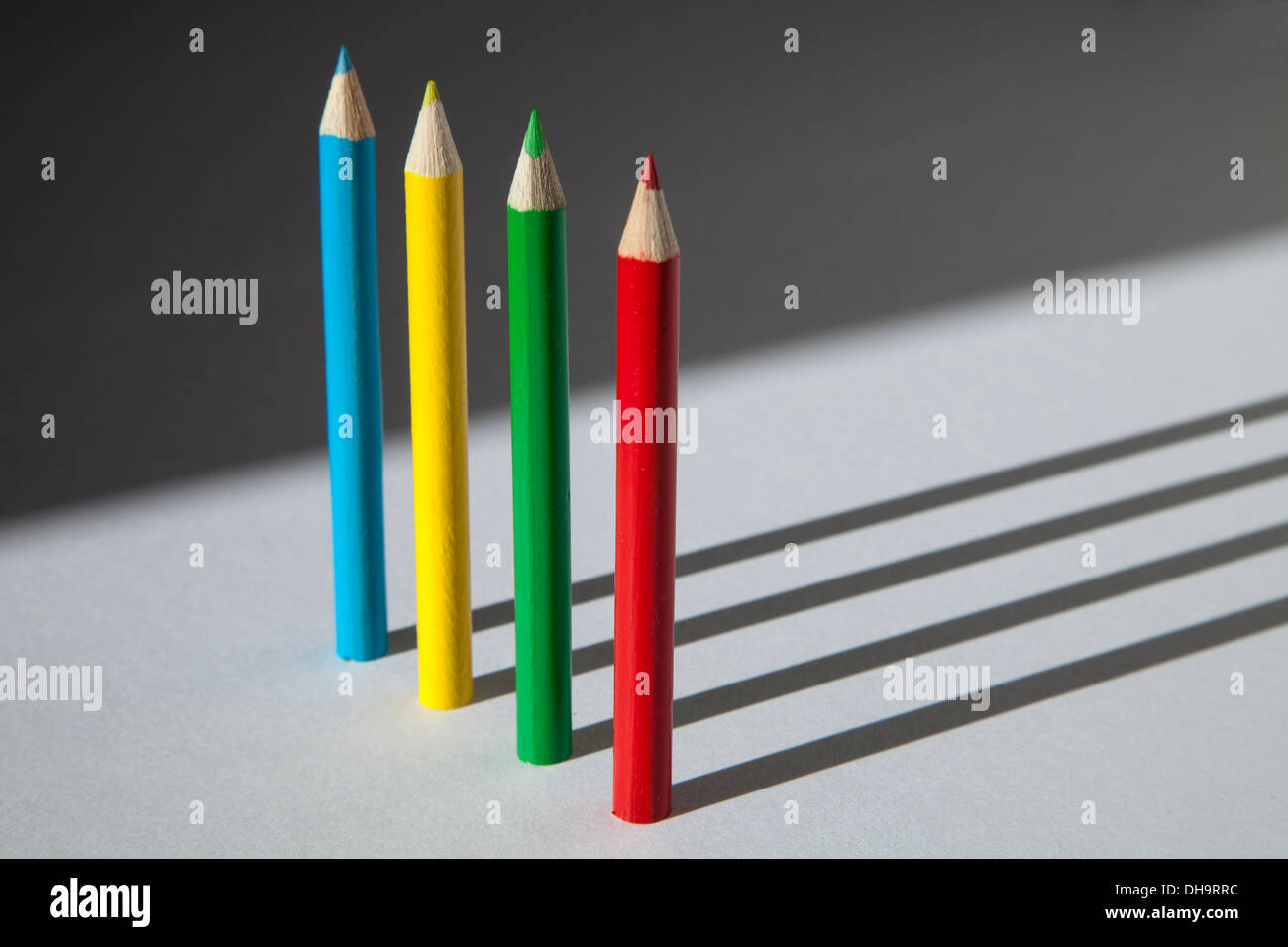 Three coloured pencils hi-res stock photography and images - Alamy