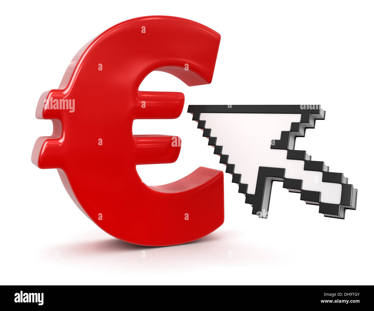 Cursor and Euro Sign (clipping path included Stock Photo - Alamy