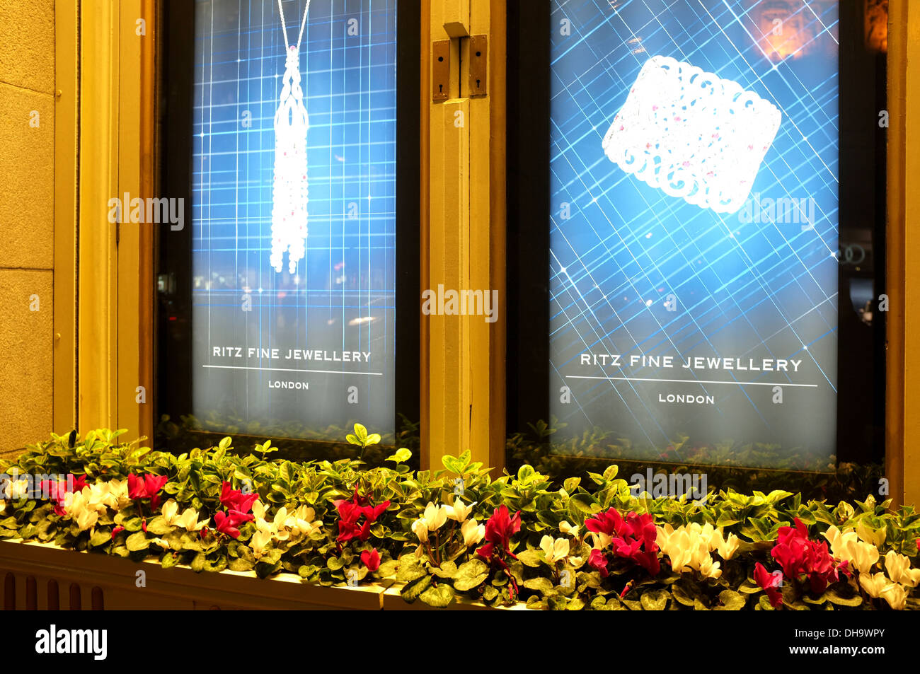 ritz hotel window display piccadilly central london uk 2013 Stock Photo ...