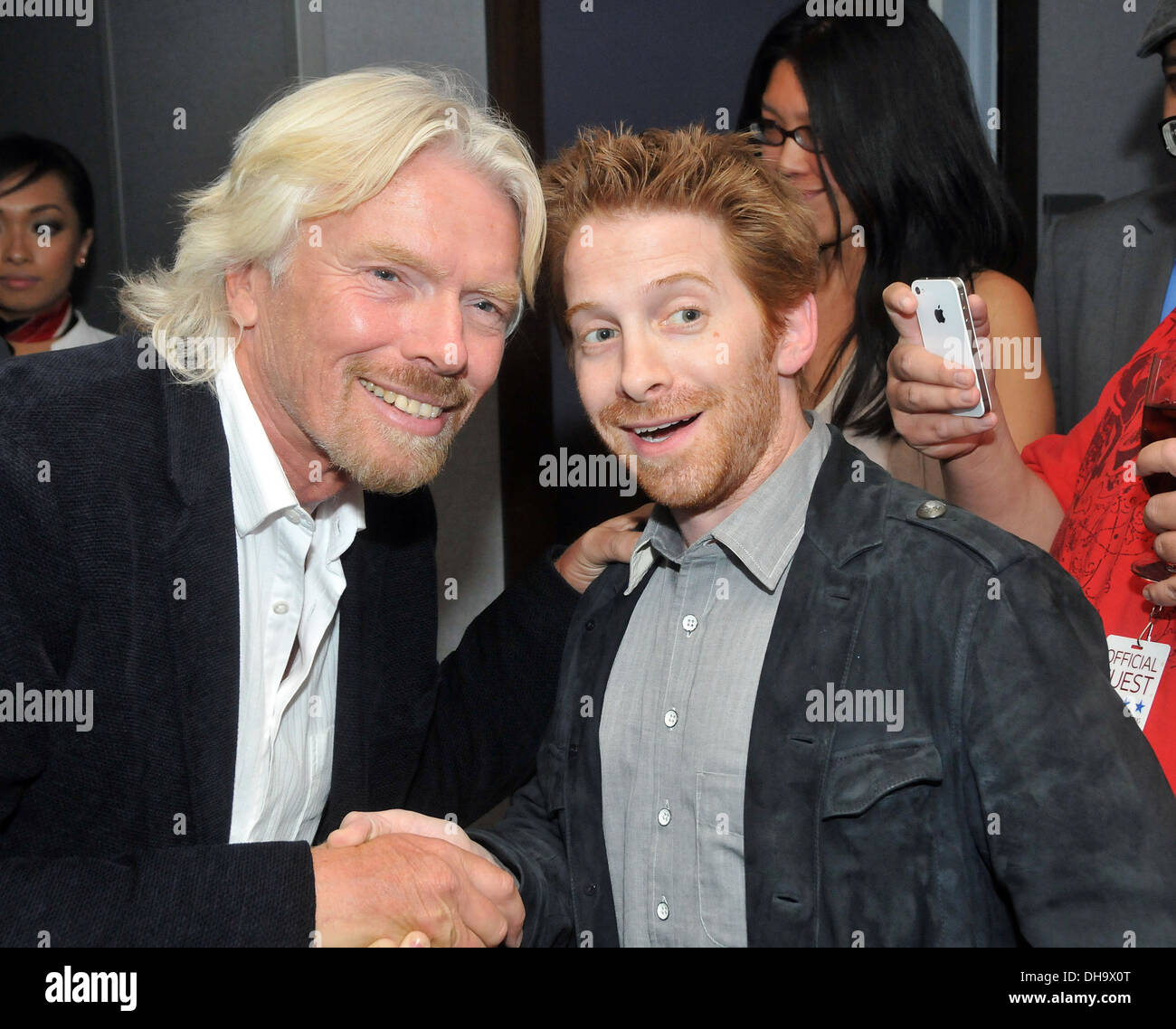 Sir Richard Branson and Seth Green attend a party to celebrate Virgin ...