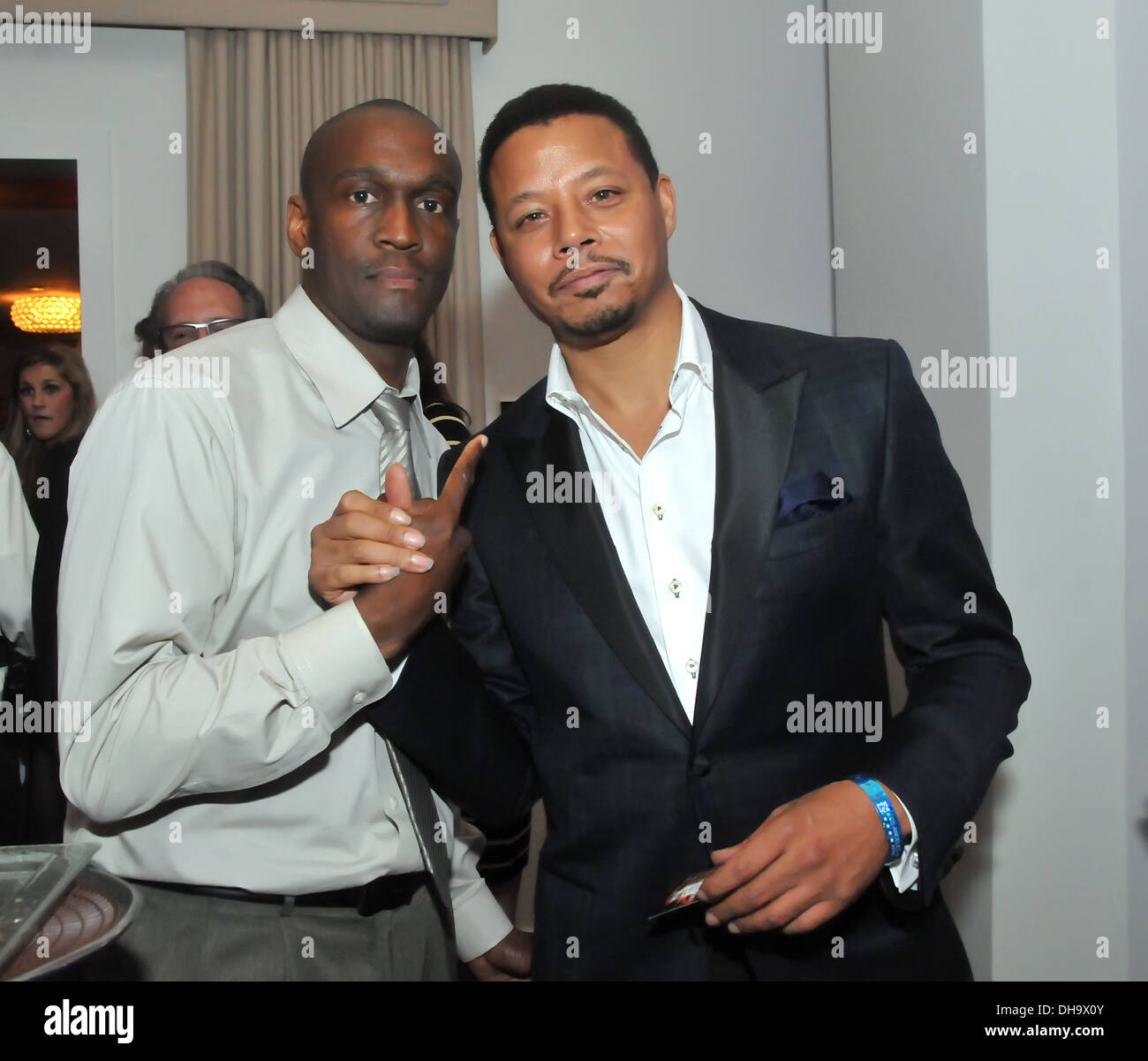 Gervase Petersen and Terrence Howard attend a party to celebrate Virgin ...